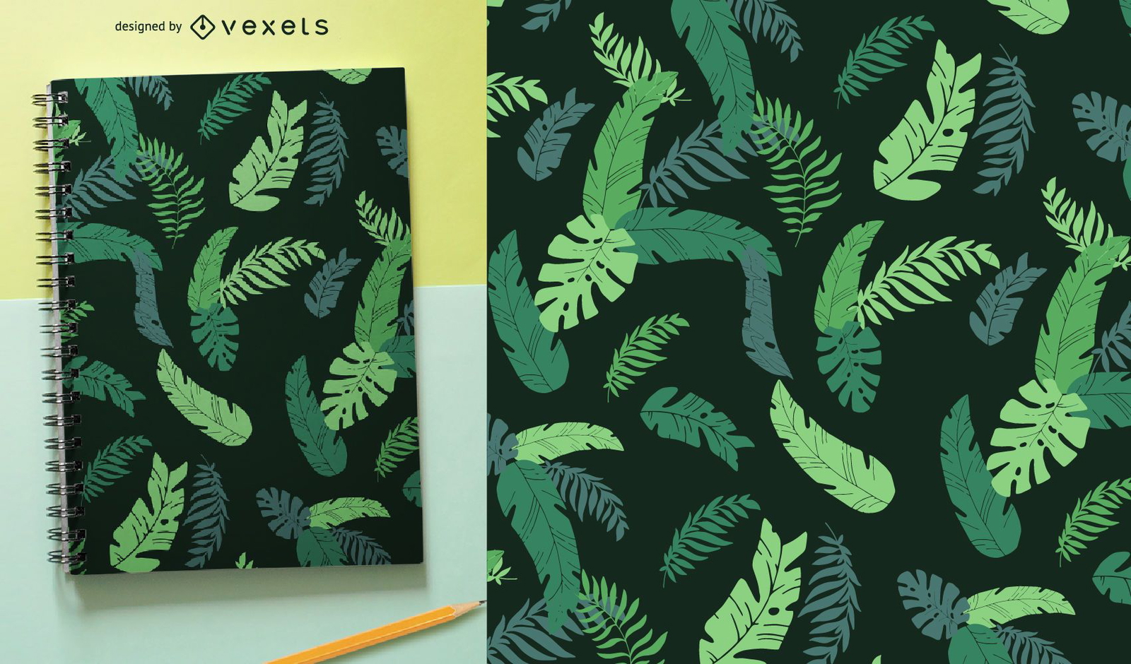 Green Tropical Leaves Seamless Pattern Vector Download