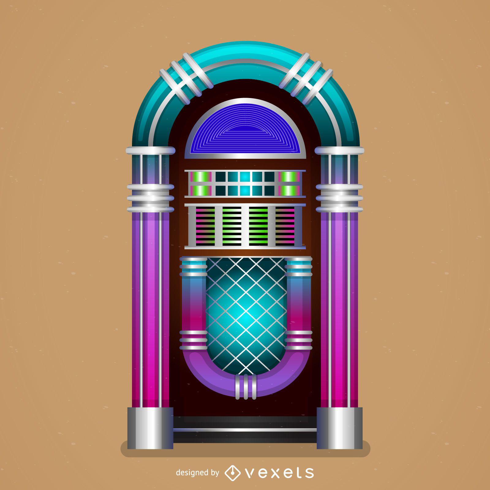 Funky Jukebox Illustration Vector Download