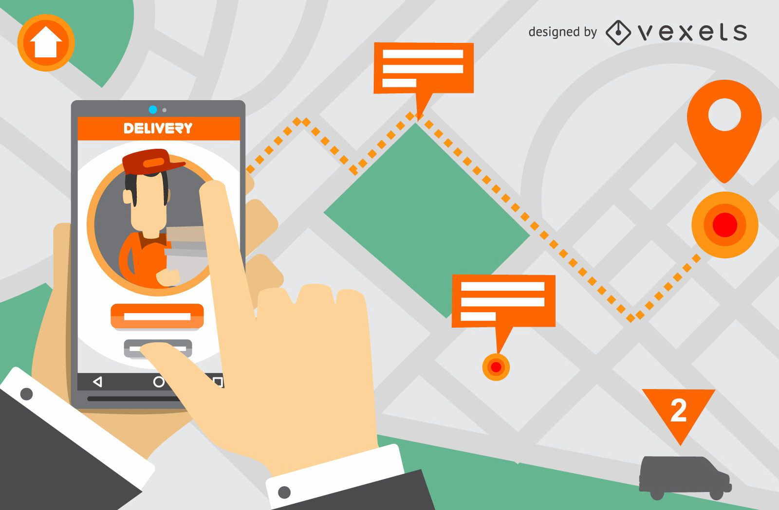 Delivery App Screen Design Vector Download