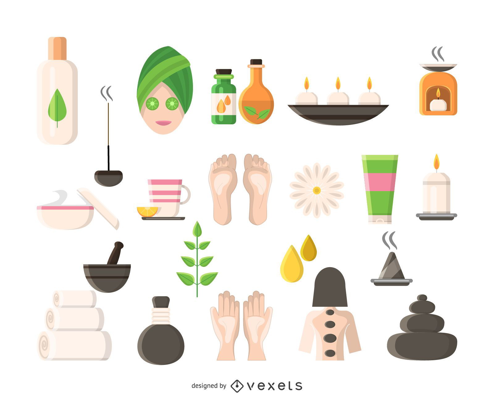 Spa Icons Set Vector Download