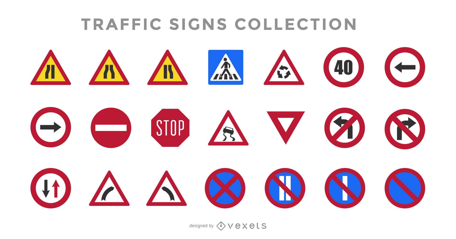 Traffic Signs Set Vector Download