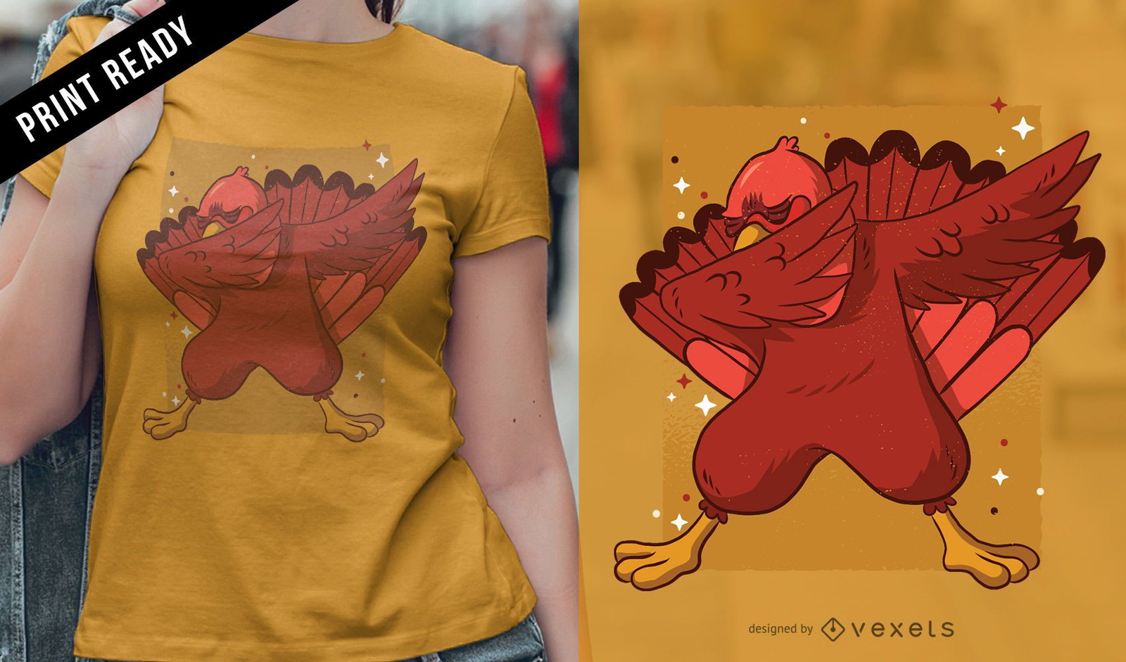 Turkey Dab T-shirt Design Vector Download