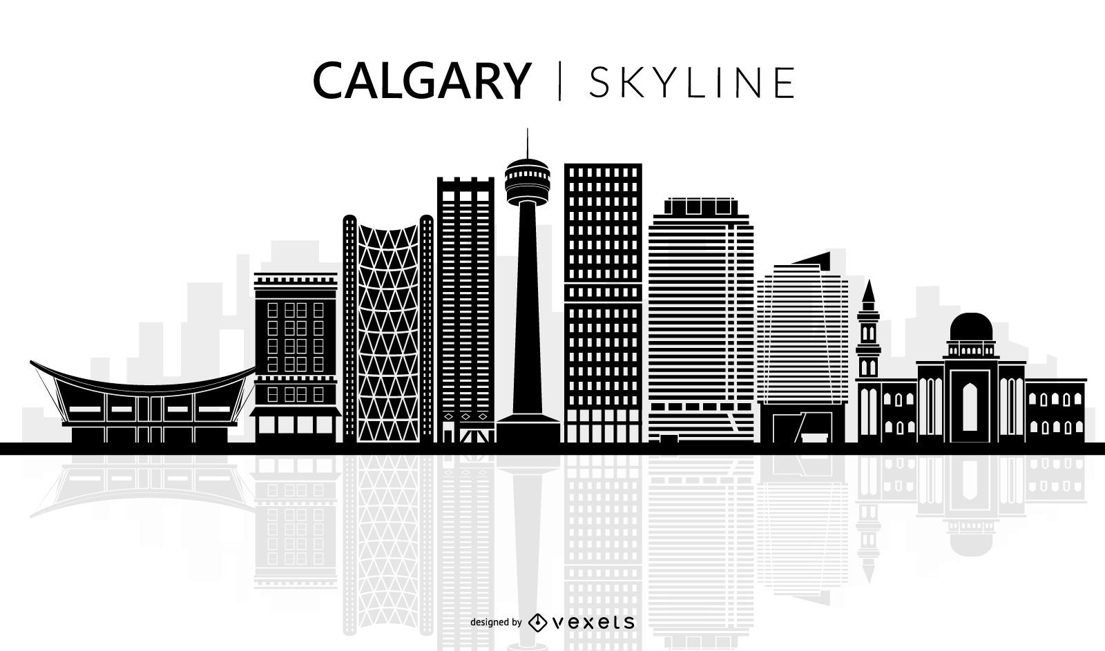 Calgary Skyline Silhouette Vector Download