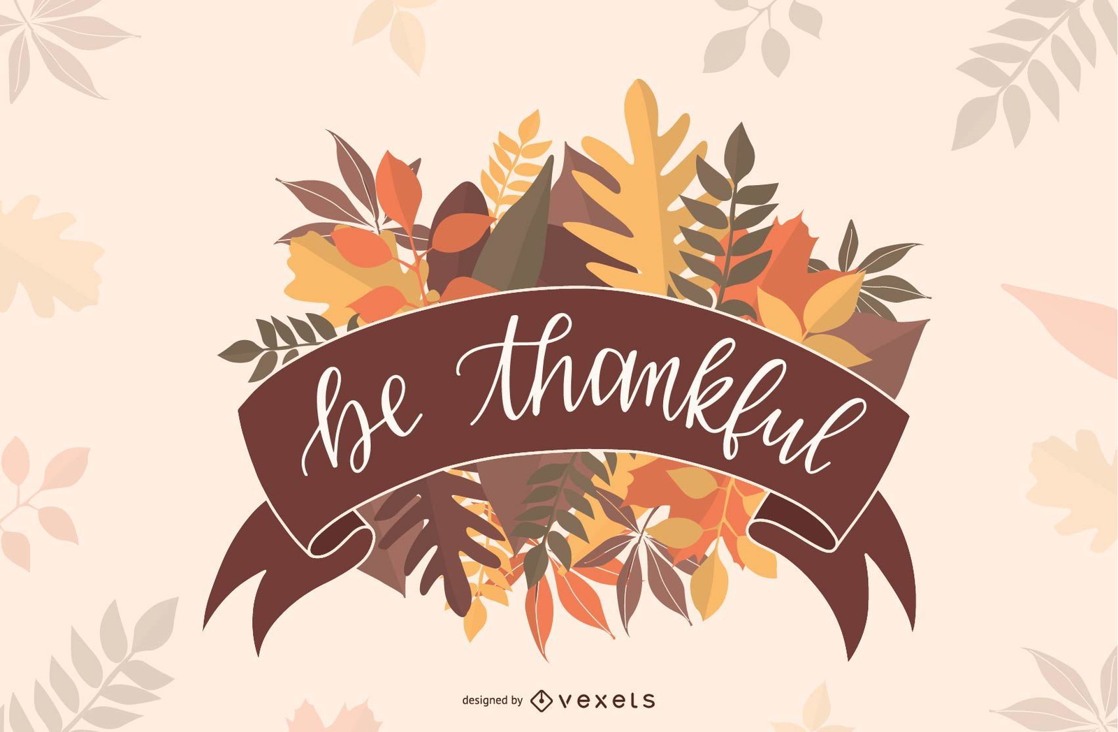 Be Thankful Lettering Design Vector Download
