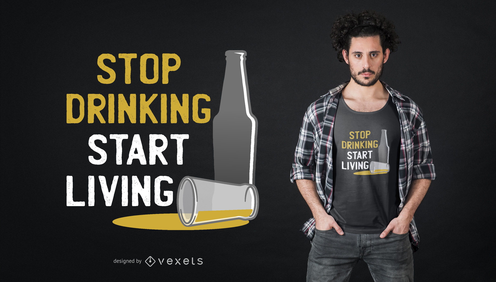 Stop Drinking T-shirt Design Vector Download
