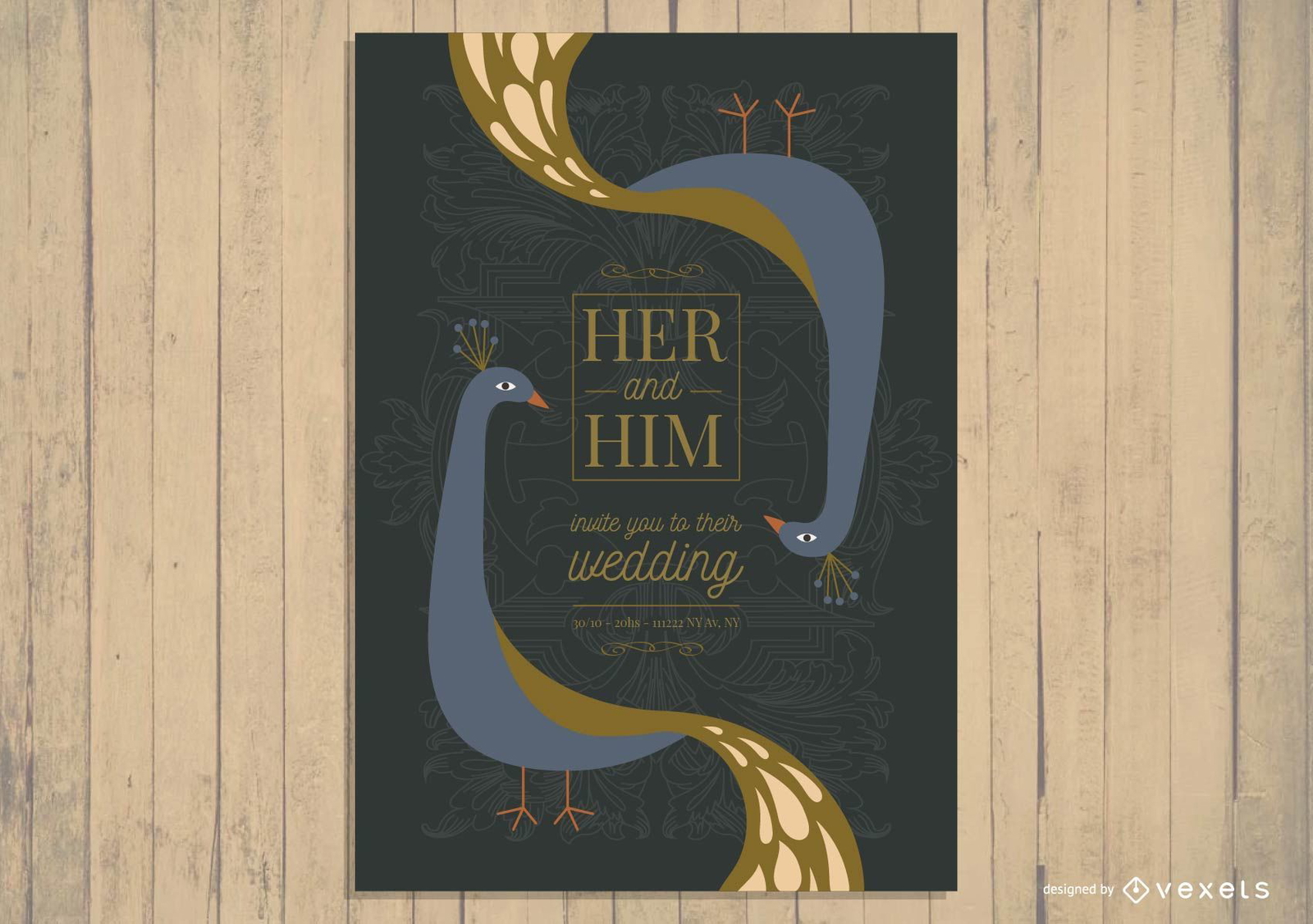 Asian Wedding Card Invitation Design Vector Download