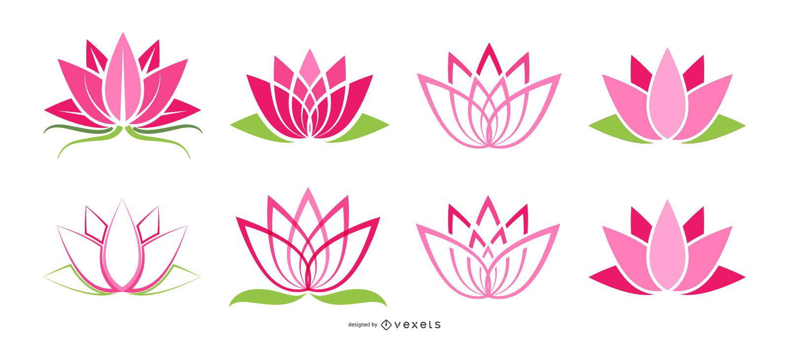 Lotus Icons Set Vector Download