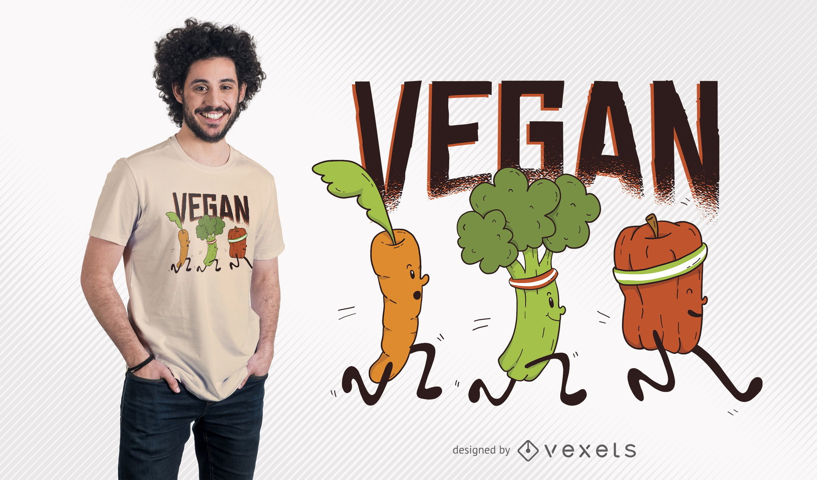 Vegan Runners T-Shirt Design Vector Download
