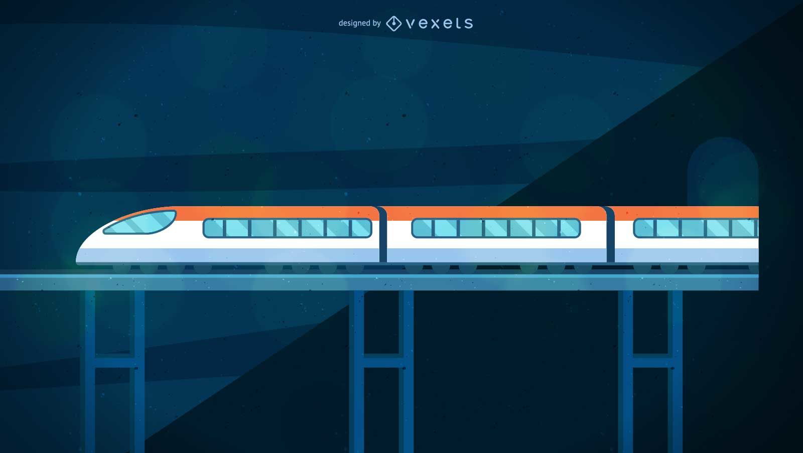 Bullet Train Illustration Vector Download