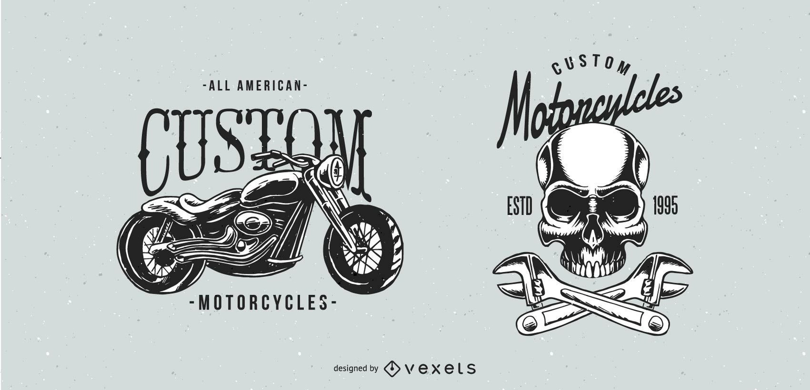 Classic Motorcycle Badges Vector Download
