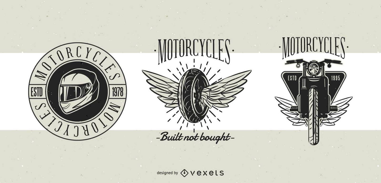 Motorcycle Classic Badges Design Vector Download