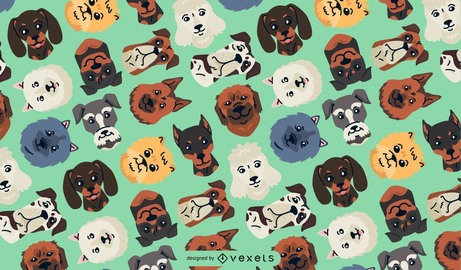 Dog Heads Seamless Pattern Vector Download