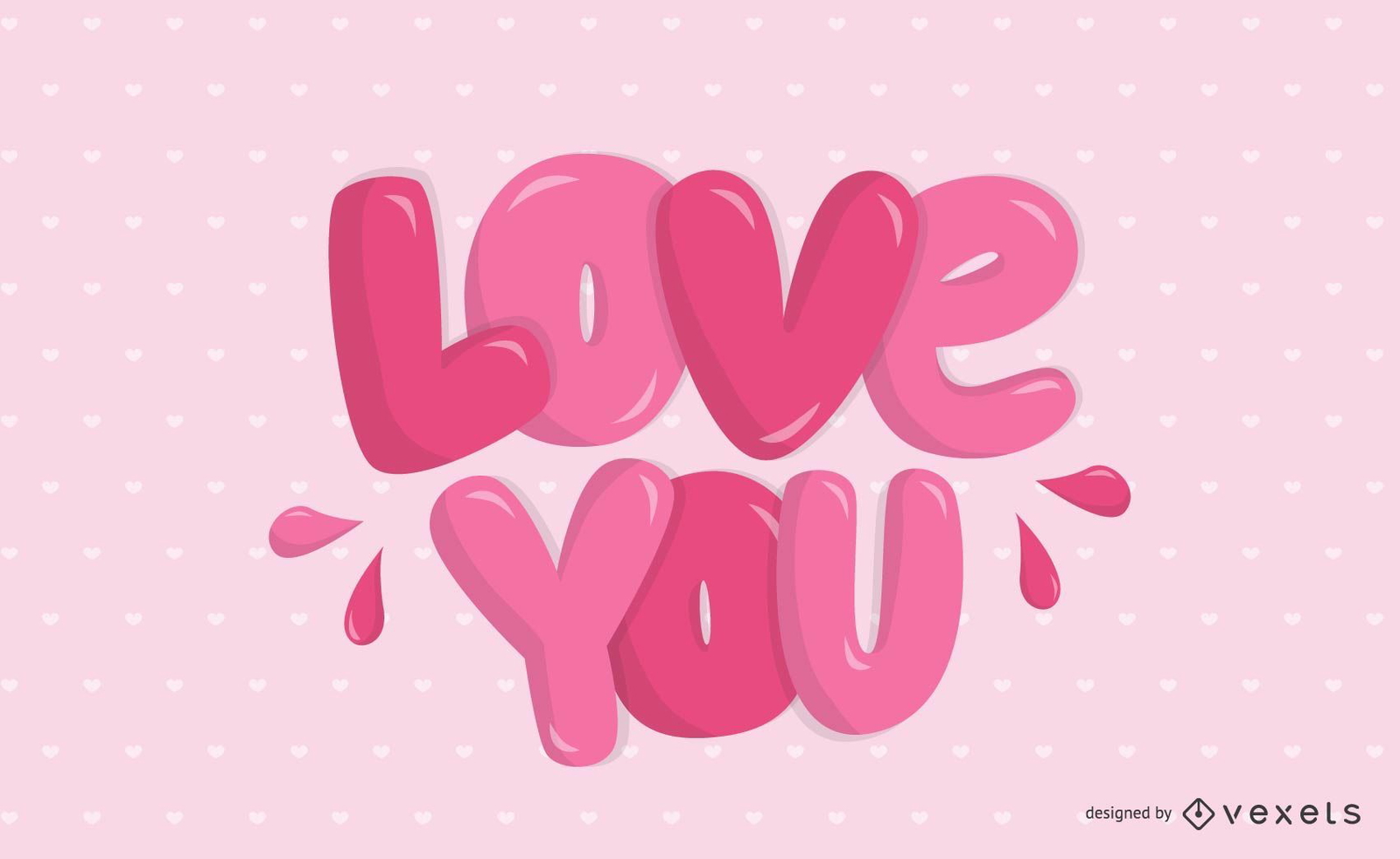 Love You Lettering Design Vector Download
