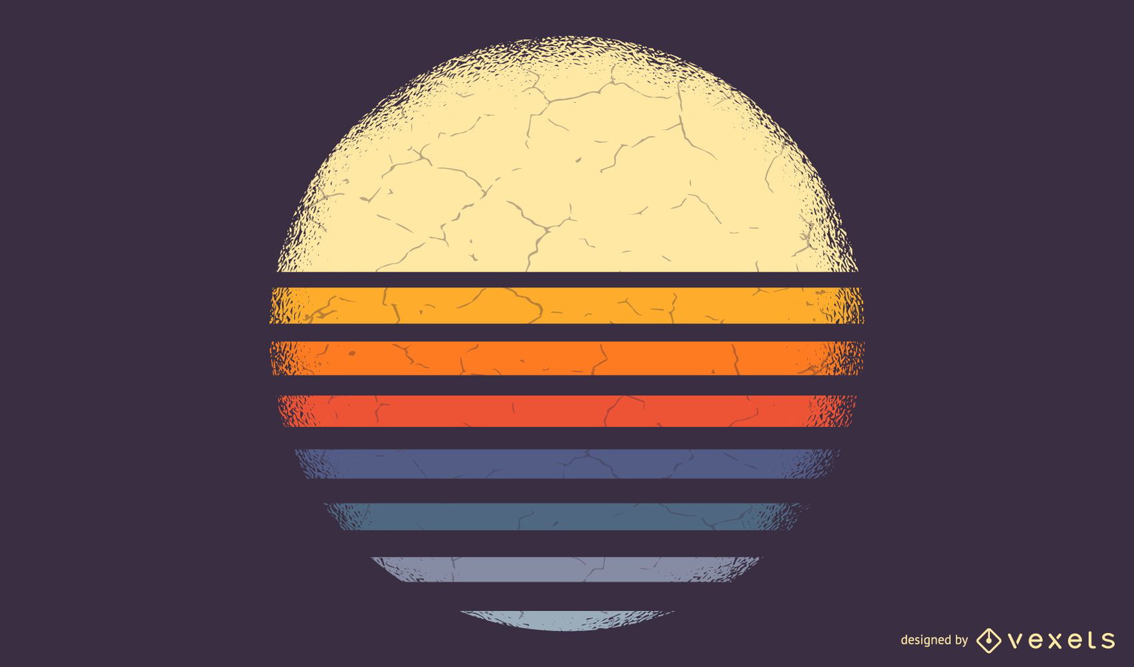 Striped Sunset Illustration Vector Download
