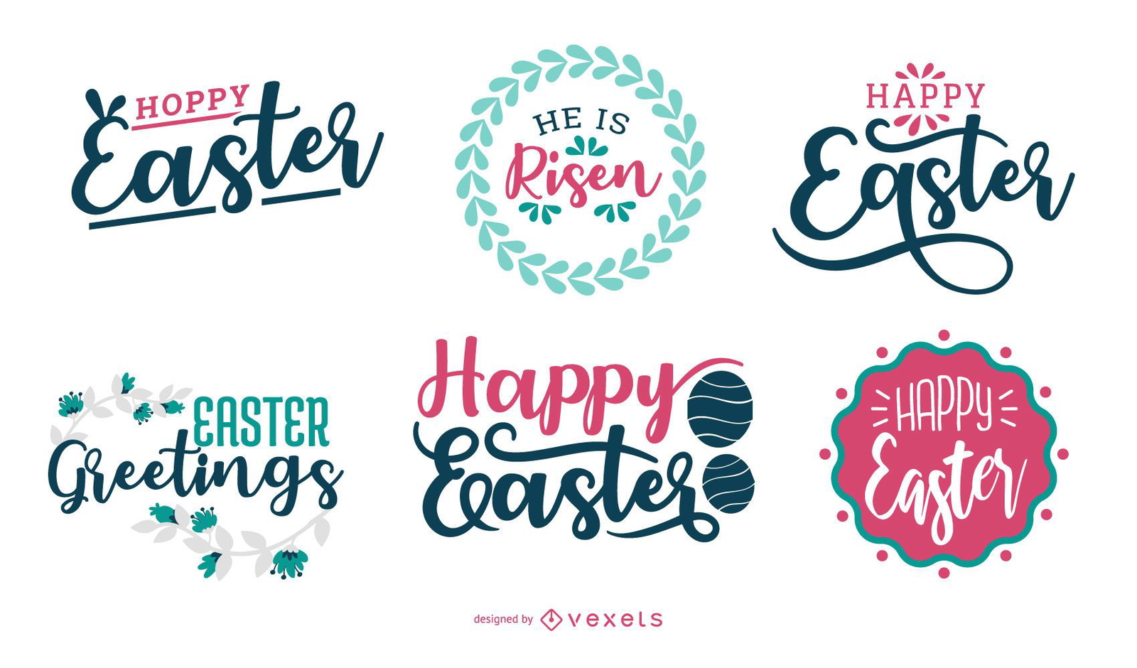 Happy Easter Lettering Design Vector Download