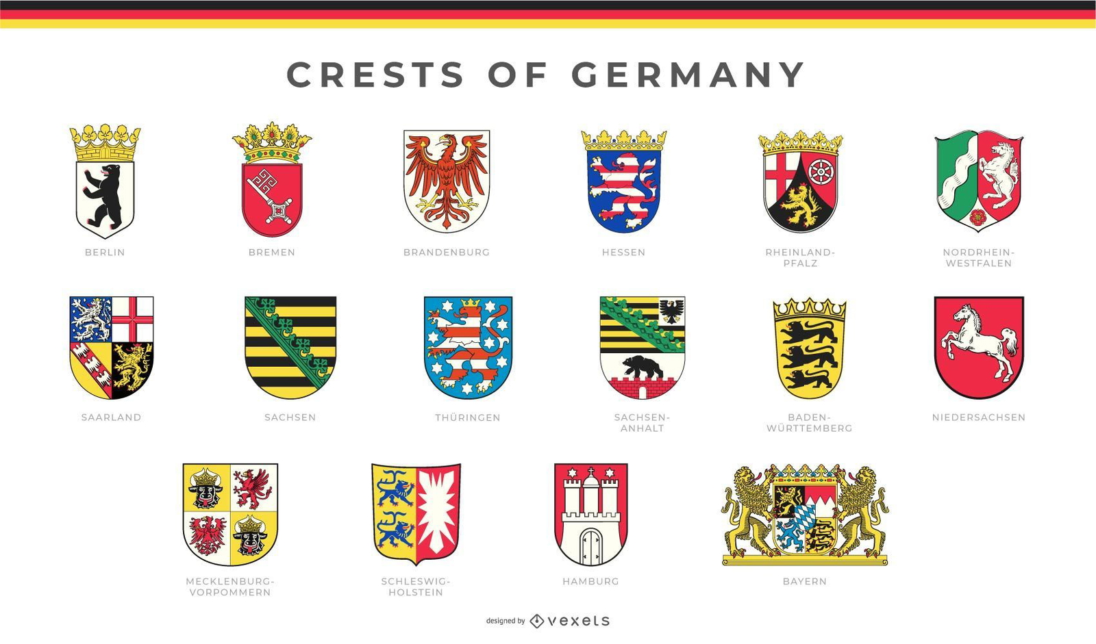 Crests Of Germany Set Vector Download