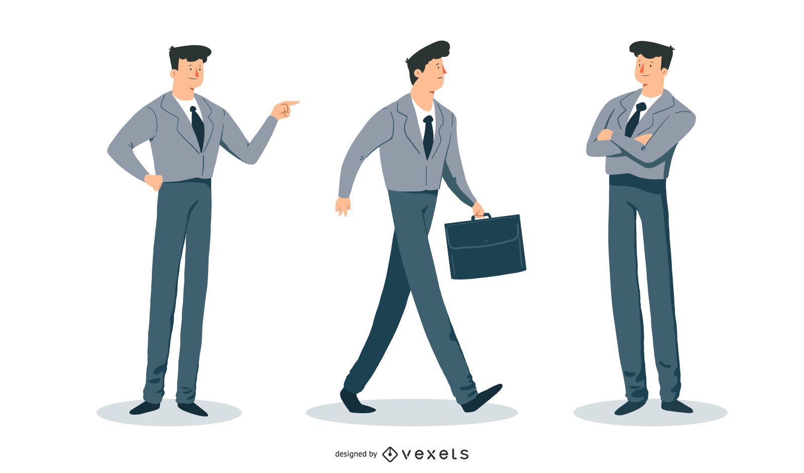 Yuppie Man Vector Set Vector Download