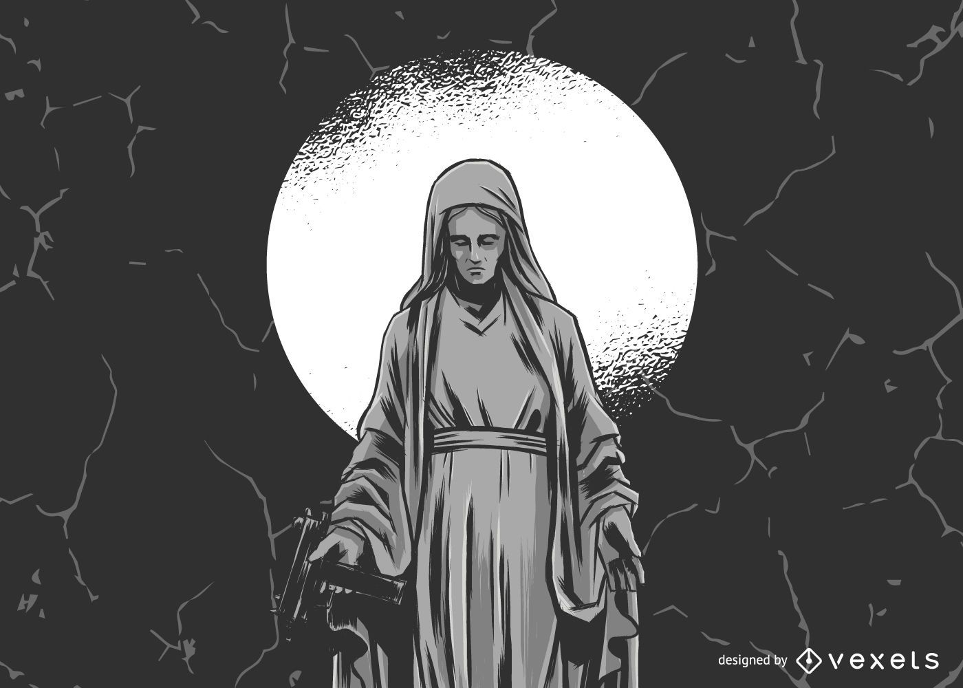 Angel With Weapon Vector Download