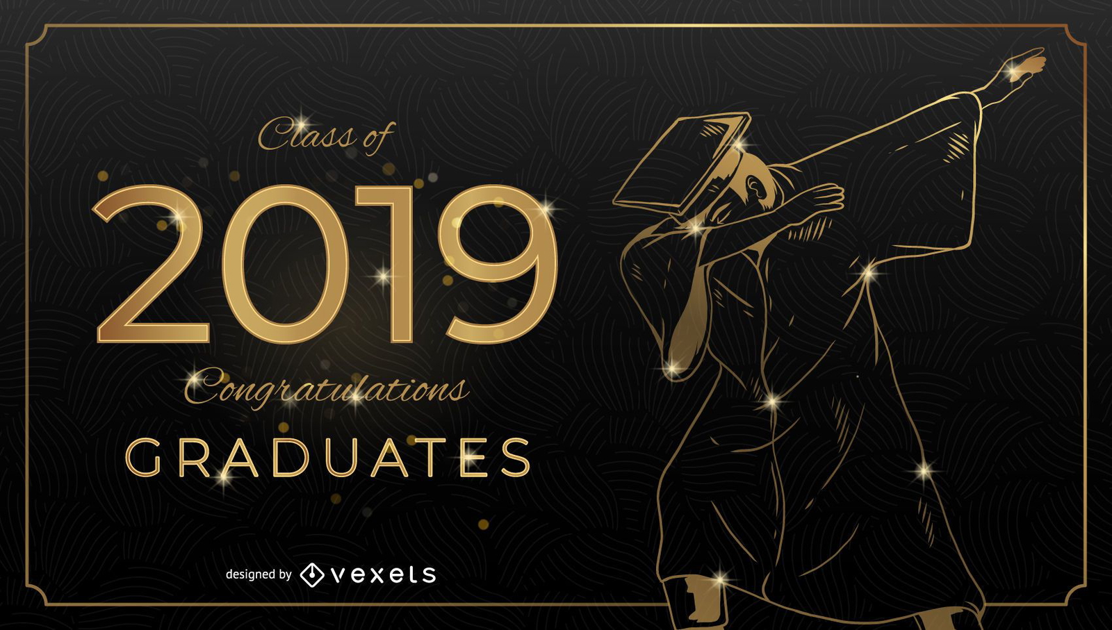 Dabbing Graduation Card Vector Download