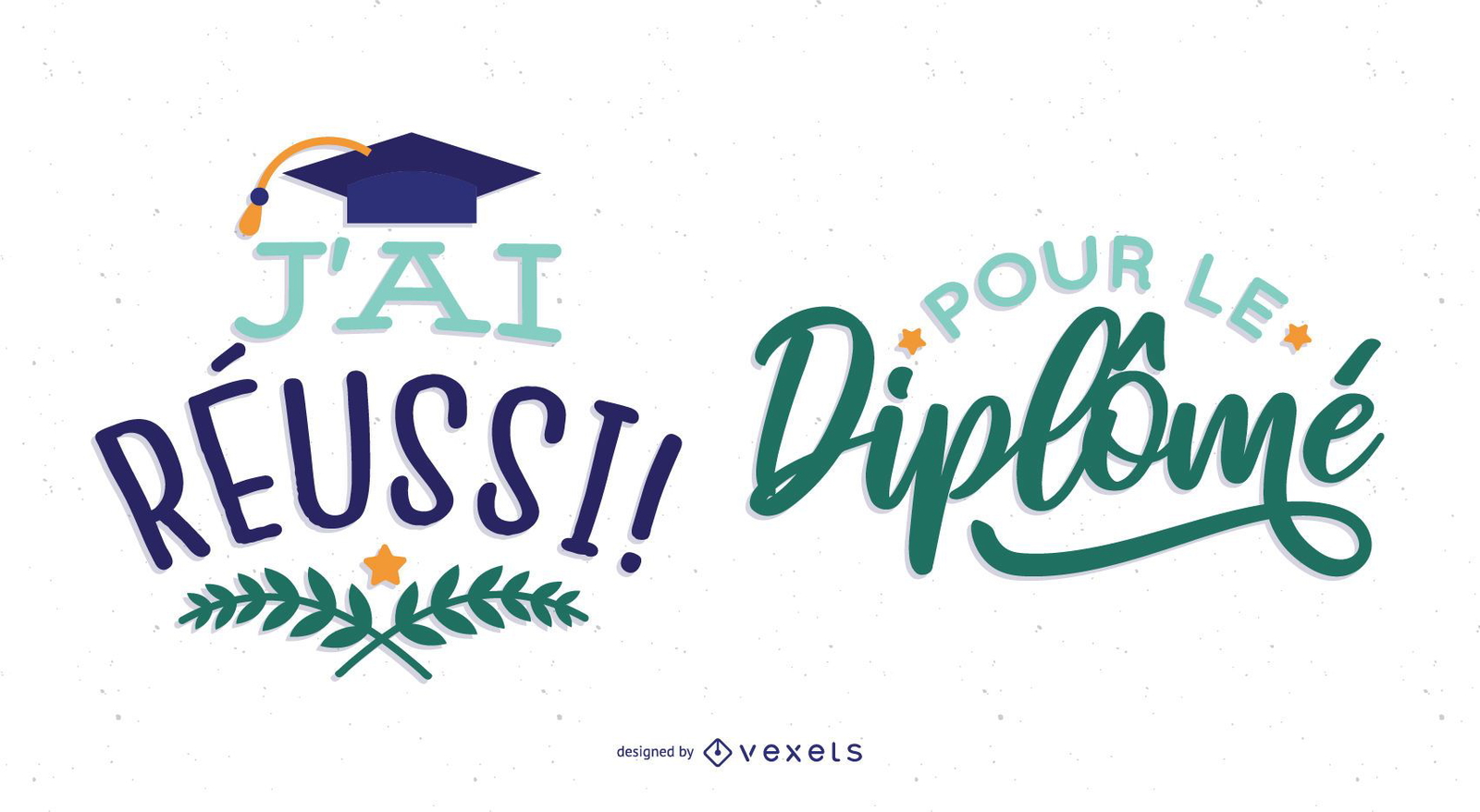 French Graduation Design Vector Download