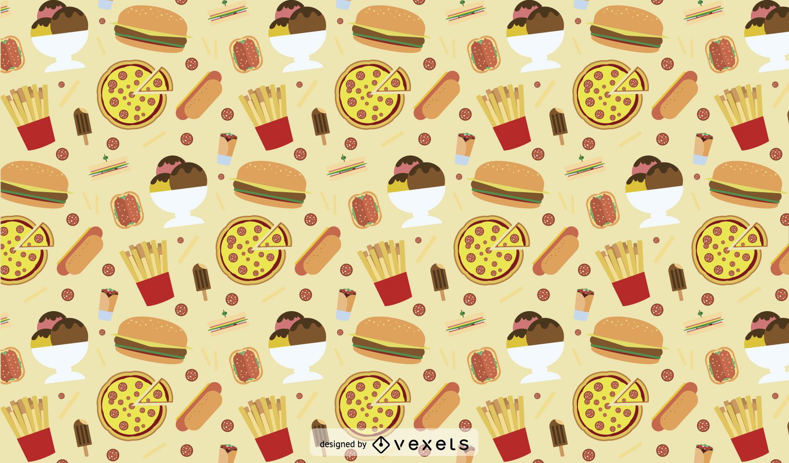 Junk Food Pattern Vector Download