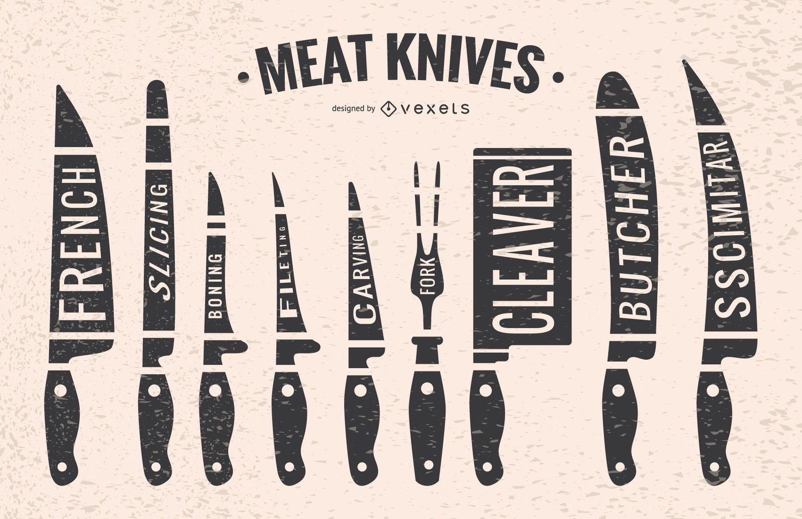 Meat Knives Vector Download