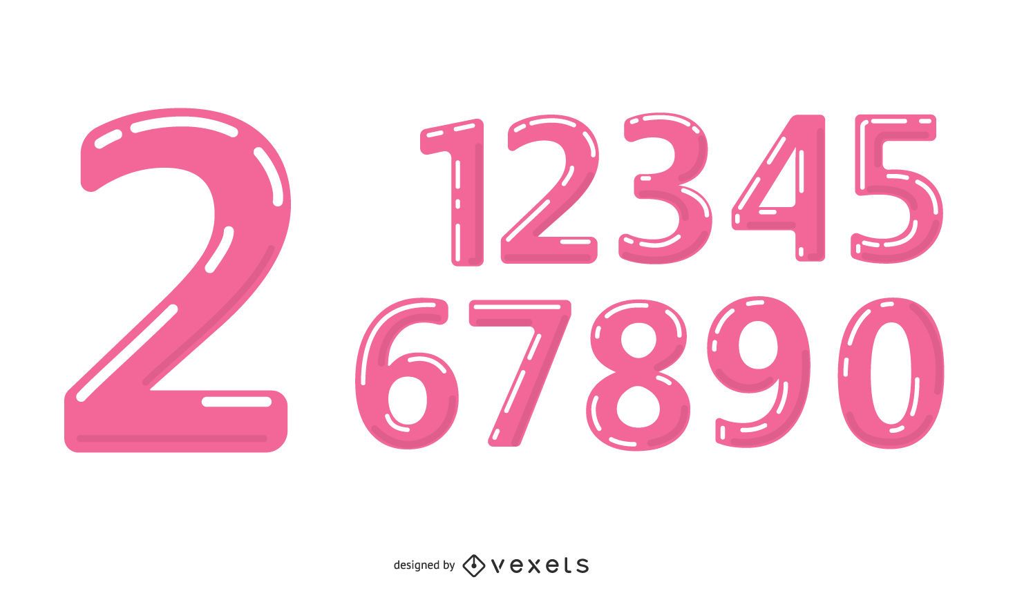 Bubblegum Numbers Vector Download