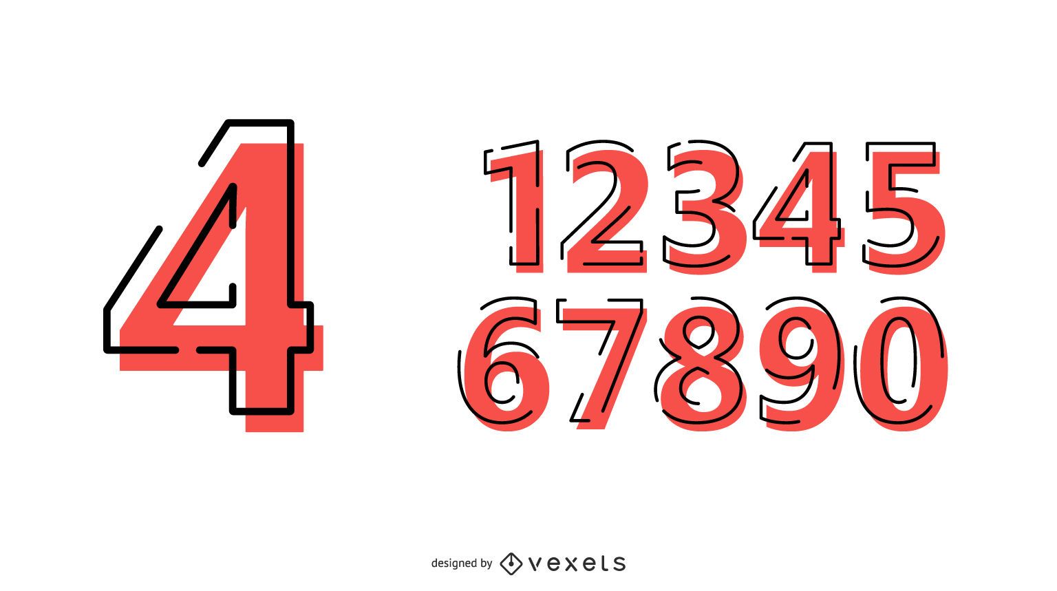 Retro Numbers Vector Download