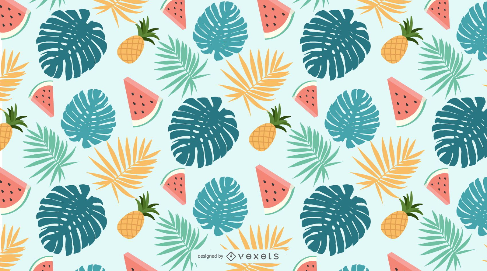 Seamless Tropical Nature Pattern Vector Download