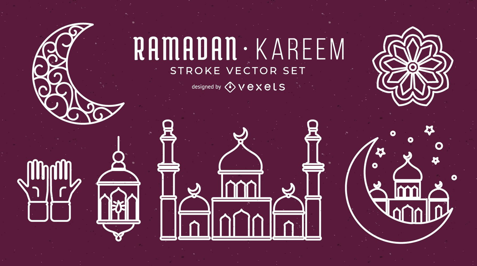 Ramadan Stroke Vector Set Vector Download