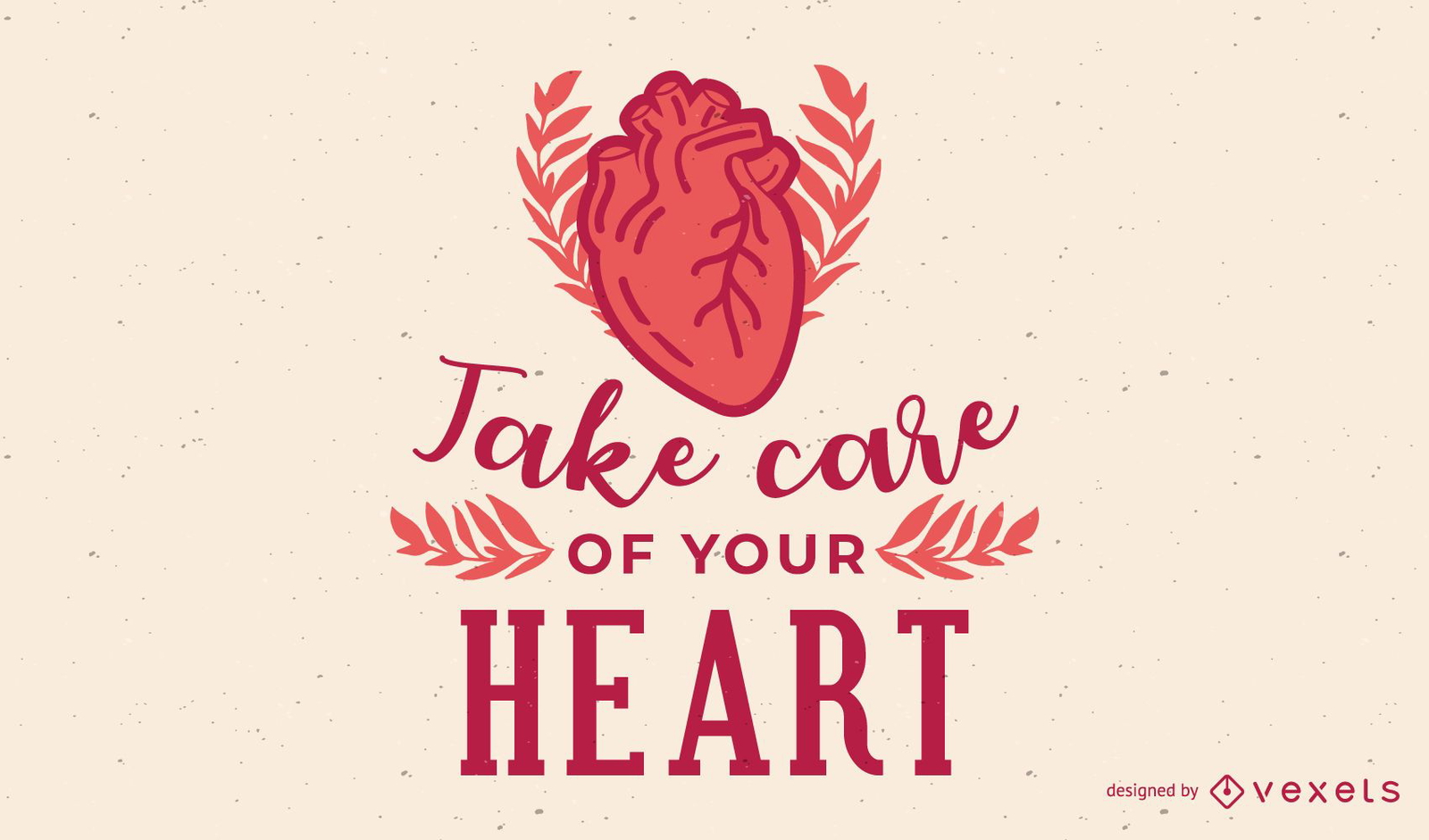 Take Care Of Your Heart Illustration Vector Download