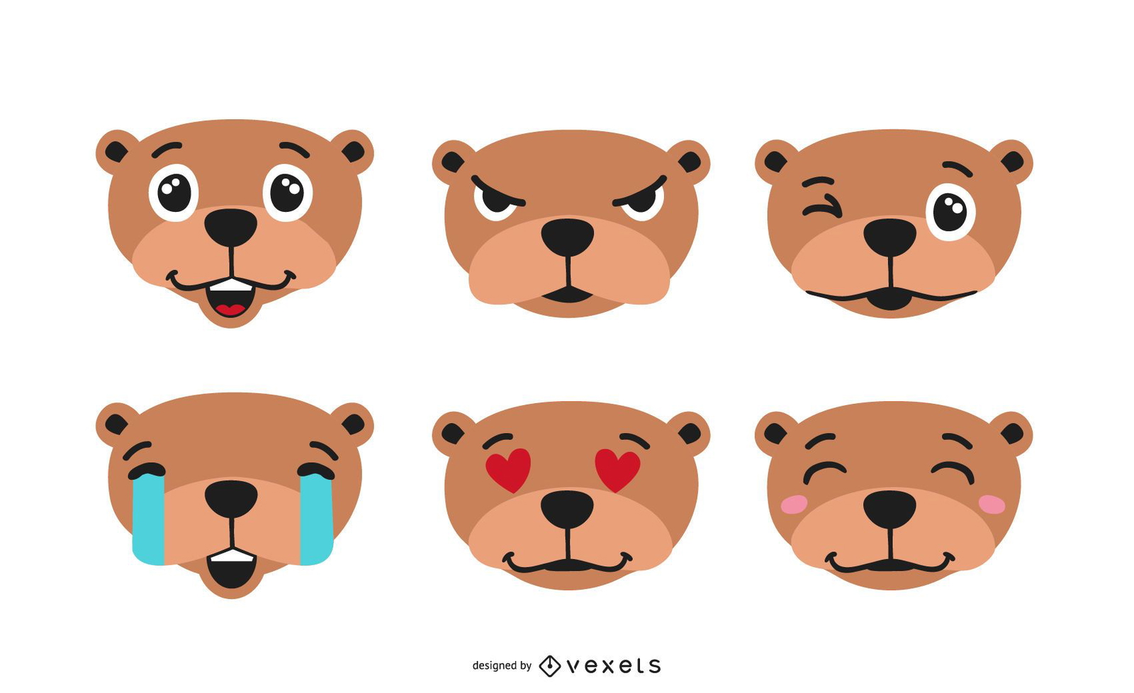 Groundhog Emoji Set Vector Download