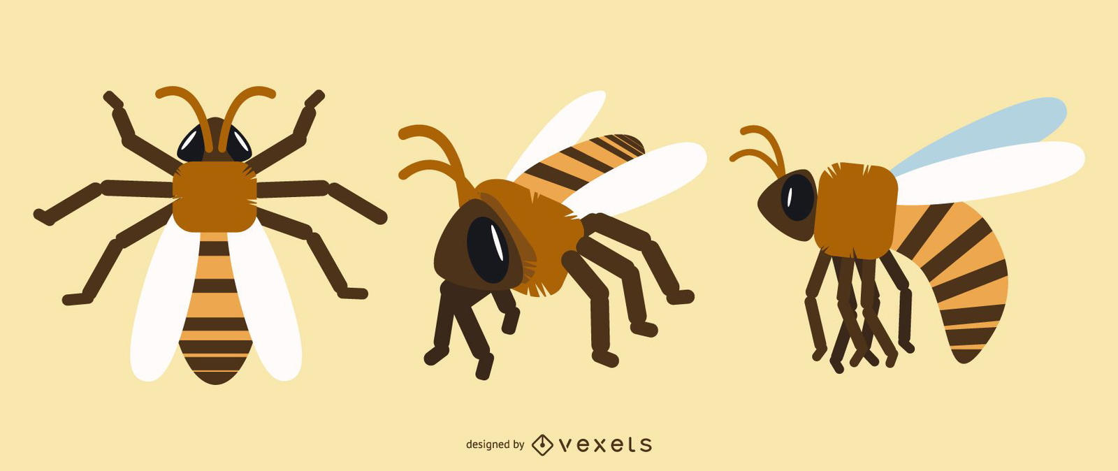 Geometric Bee Designs Vector Download