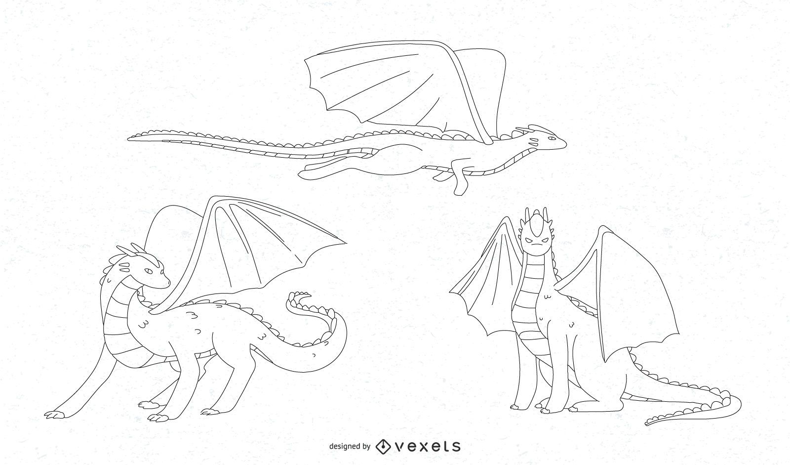 Dragon Line Vector Vector Download