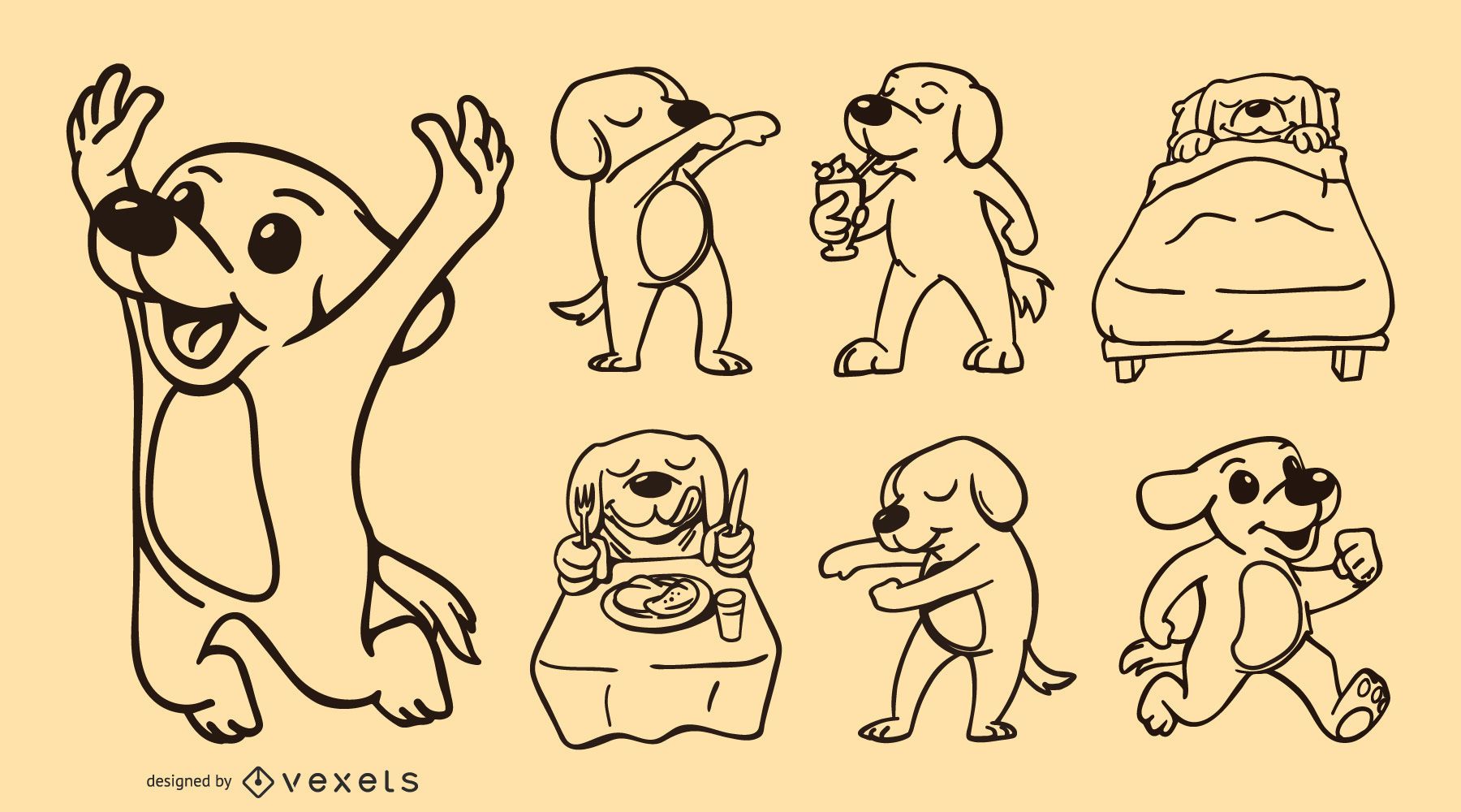 Dog Doodles Set Vector Download