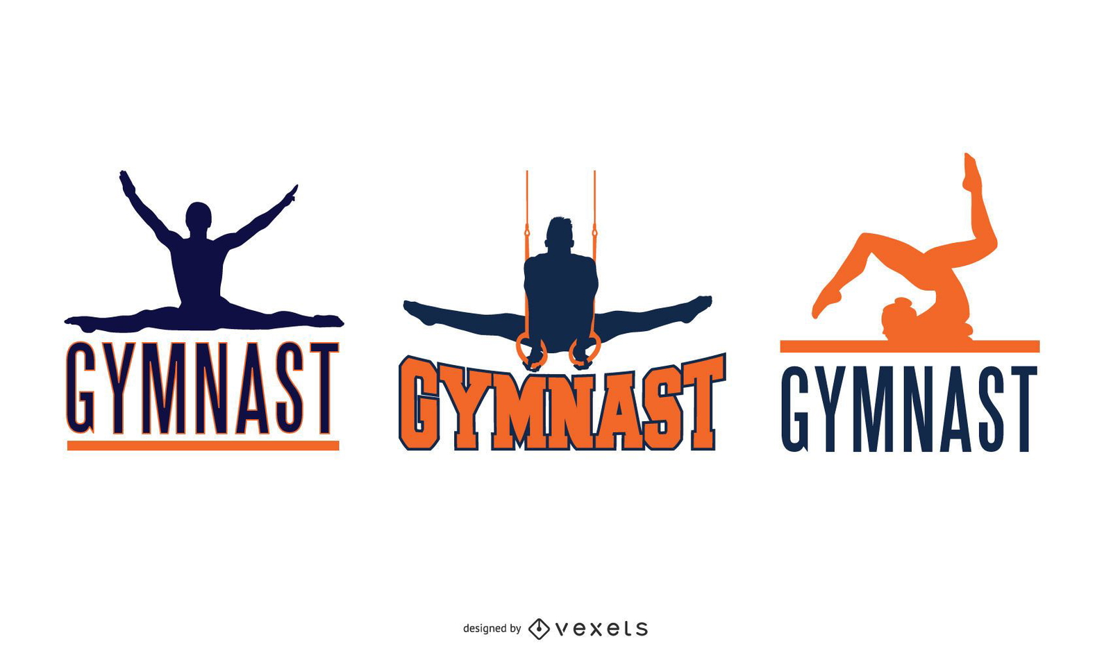GYMNAST Lettering Set Vector Download