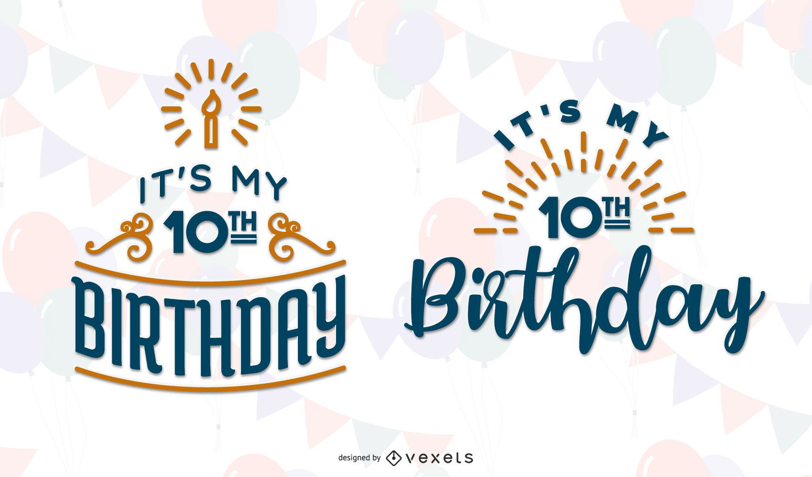 10th Birthday Lettering Design Vector Download