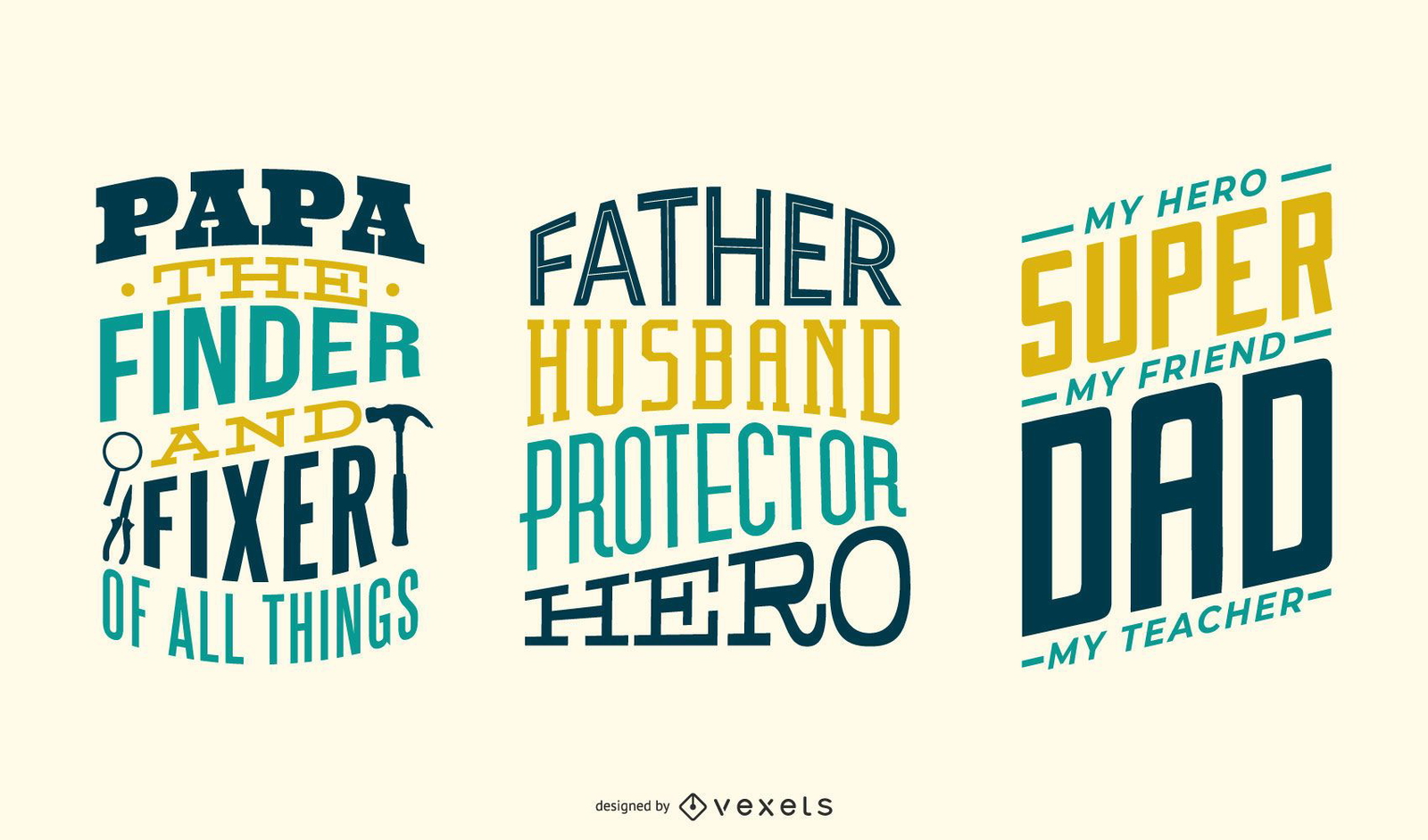 Father Lettering Set Vector Download