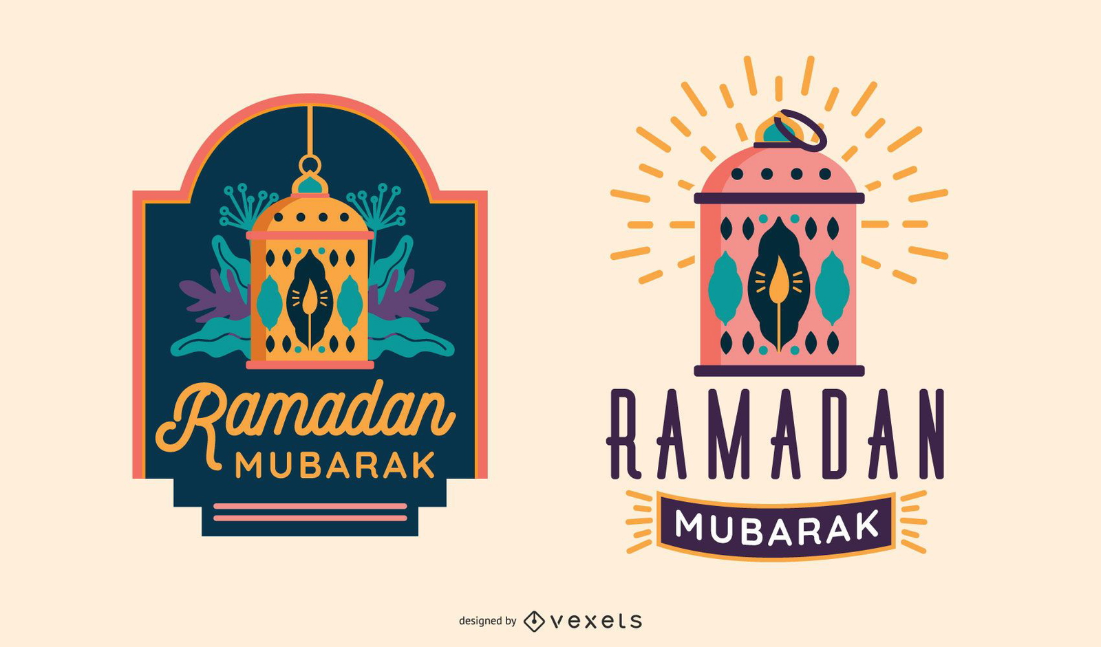 Ramadan Label Set Vector Download