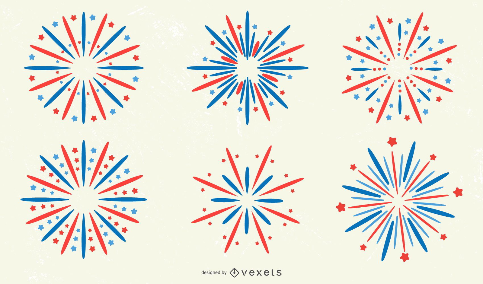 Firework Sticker Design Collection Vector Download