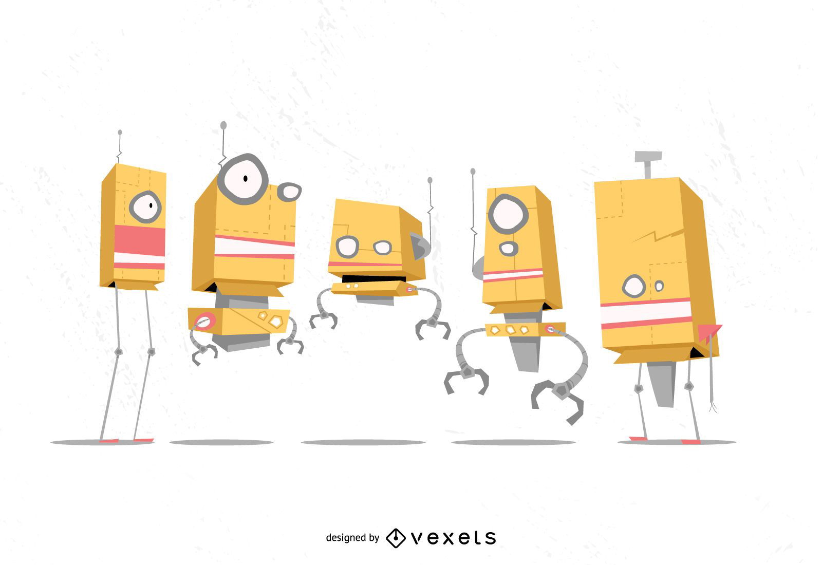 Robot Cartoon Vector Set Vector Download