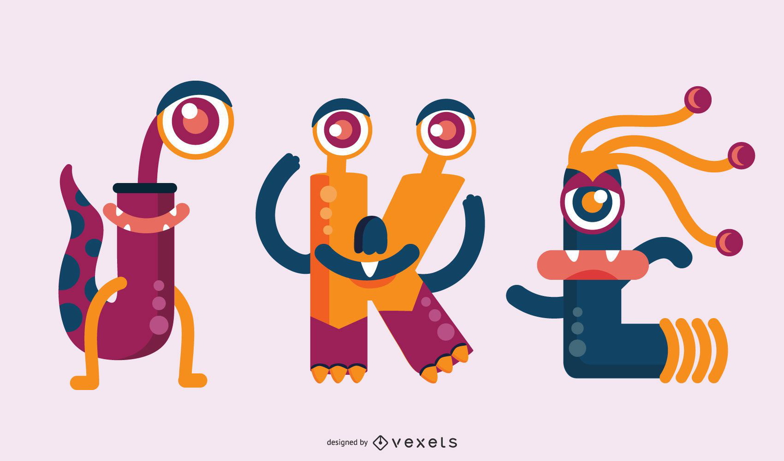 Monster Letter Set J K L Vector Download