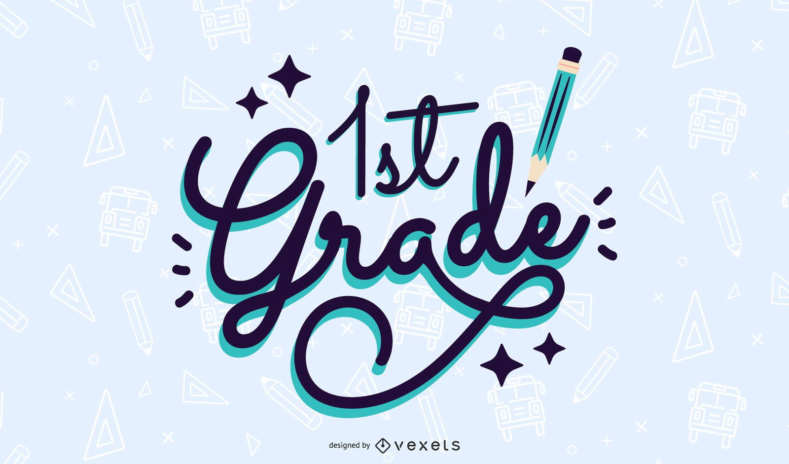 1st Grade Lettering Design Vector Download