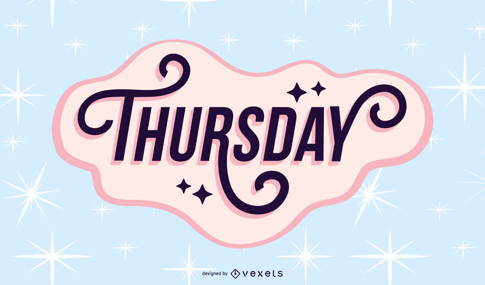 Thursday Lettering Design Vector Download