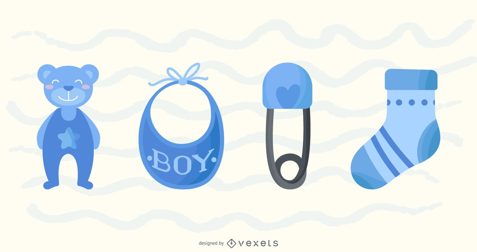 Baby Boy Element Collection Vector Download