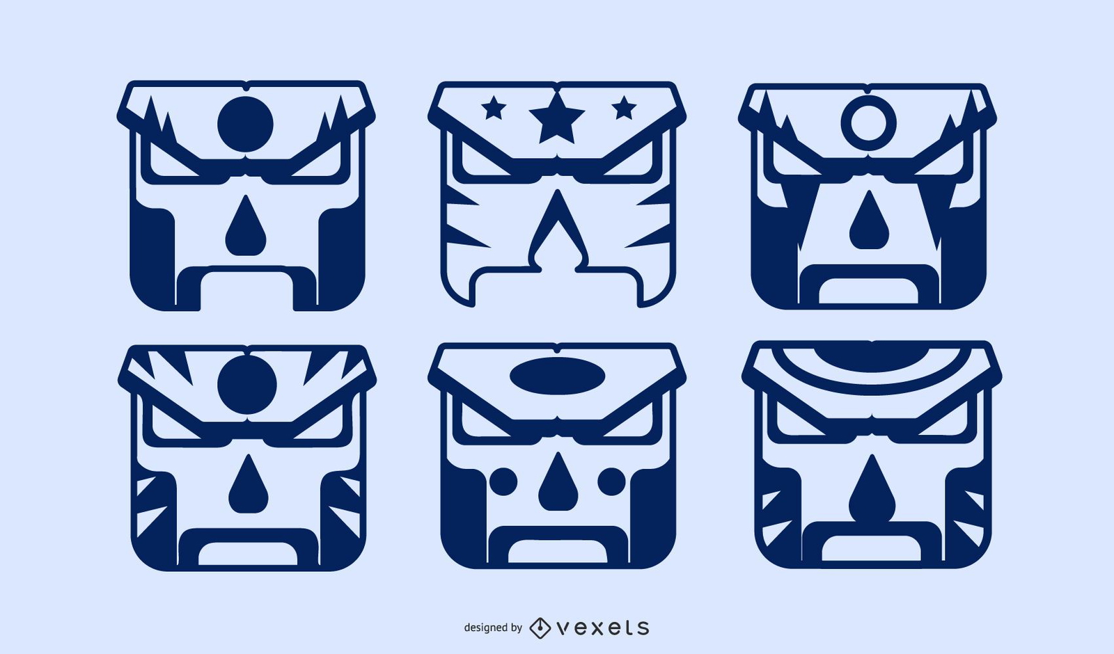 GEOMETRIC MASK SILHOUETTE DESIGN Vector Download