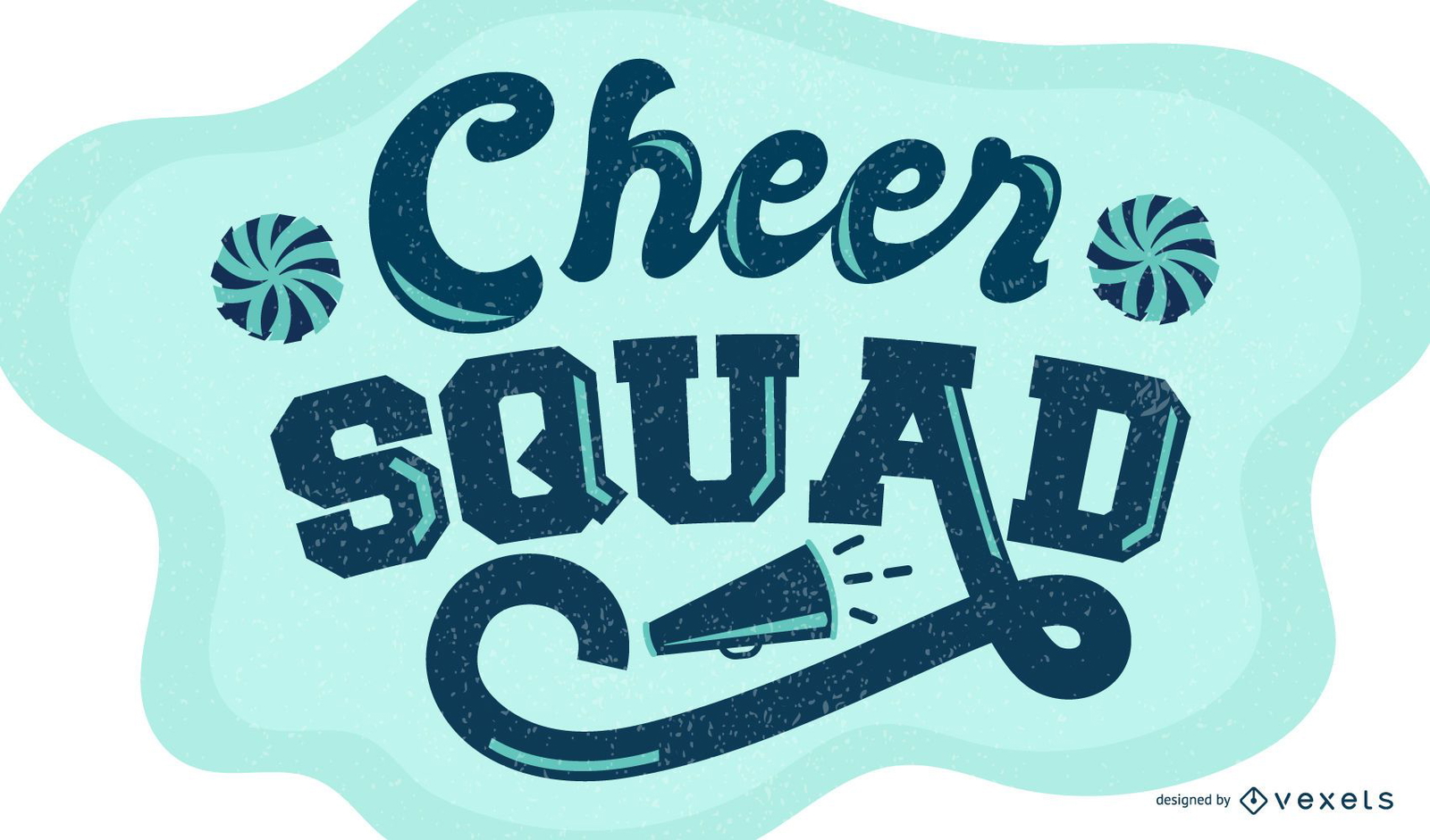 Cheer Squad Lettering Design Vector Download