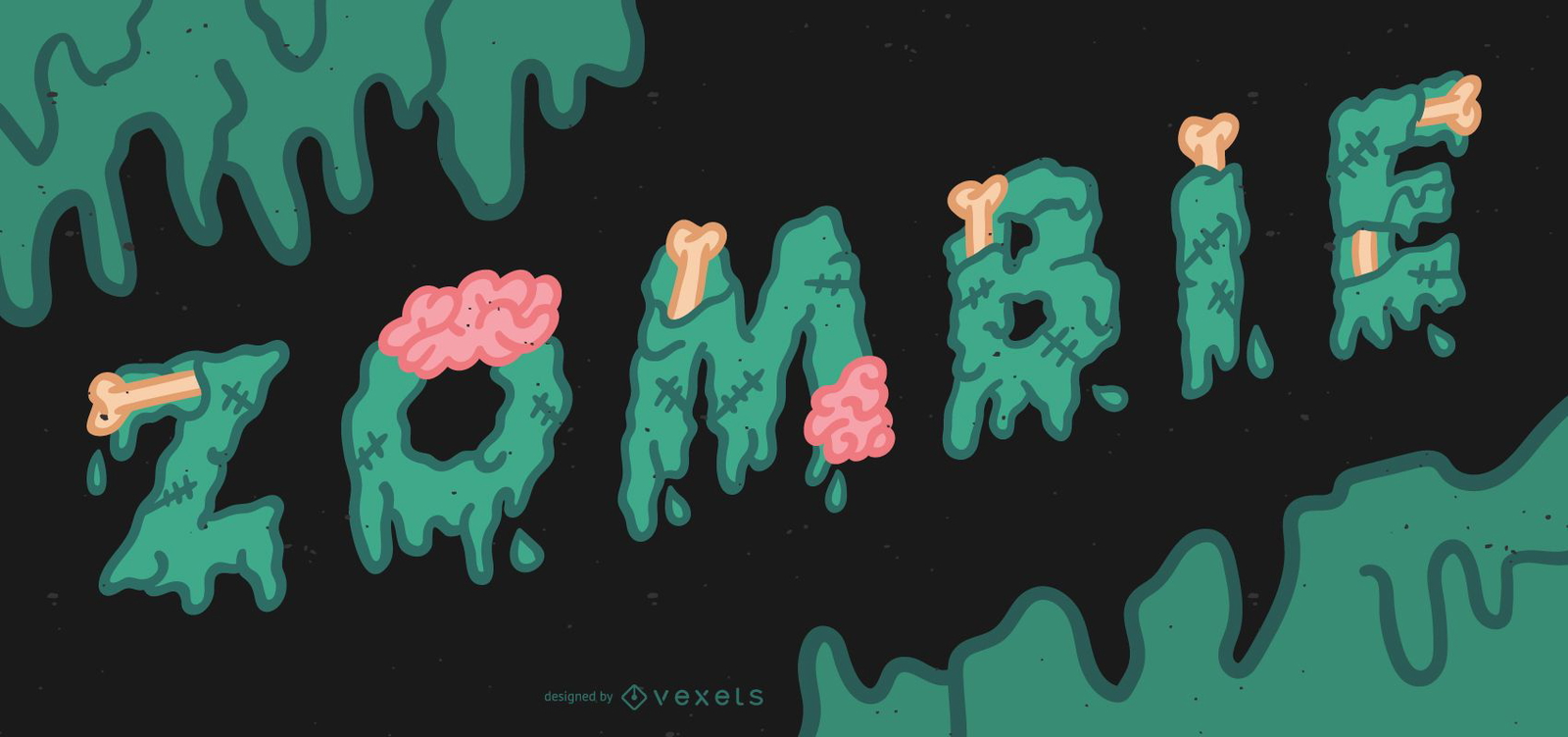 Halloween Zombie Lettering Design Vector Download