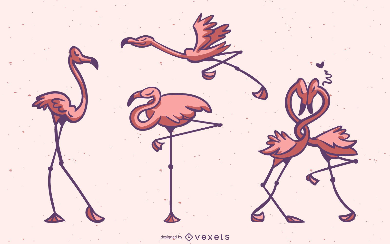 Flamingo Stylish Colored Vector Vector Download