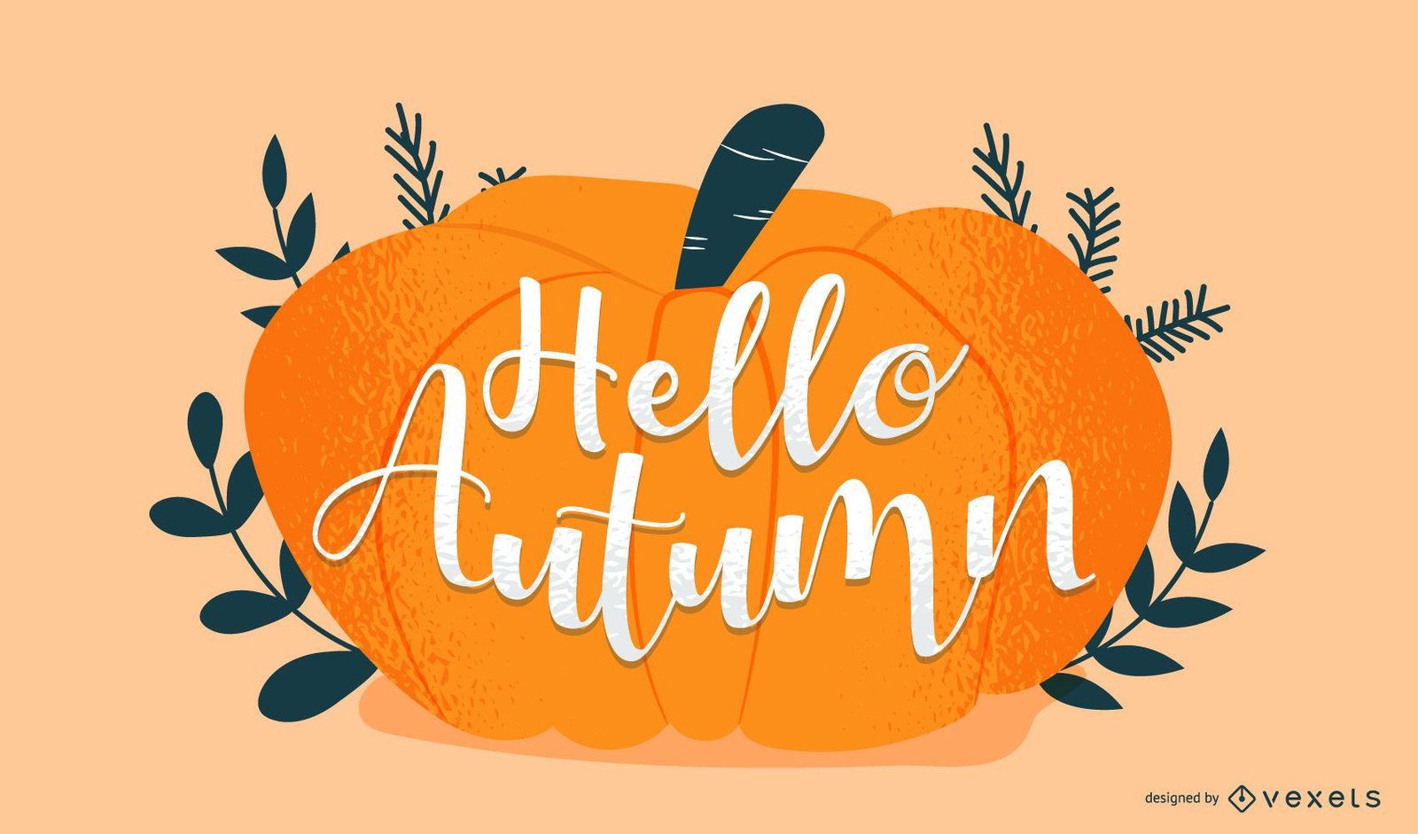 Autumn Pumpkin Lettering Design Vector Download